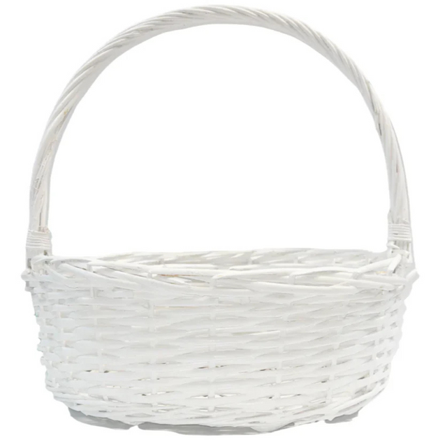 Round Willow Easter Basket - White | The Little Lane Shop