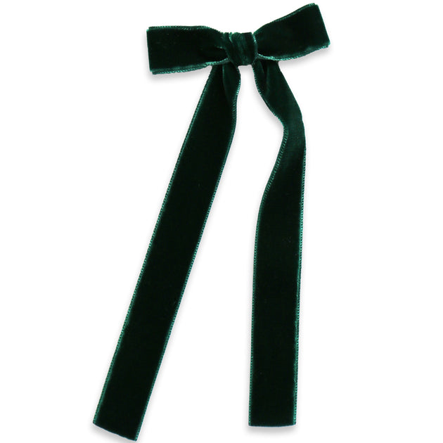 Large Velvet Long Tail Bow-Multiple Colors | The Little Lane Shop